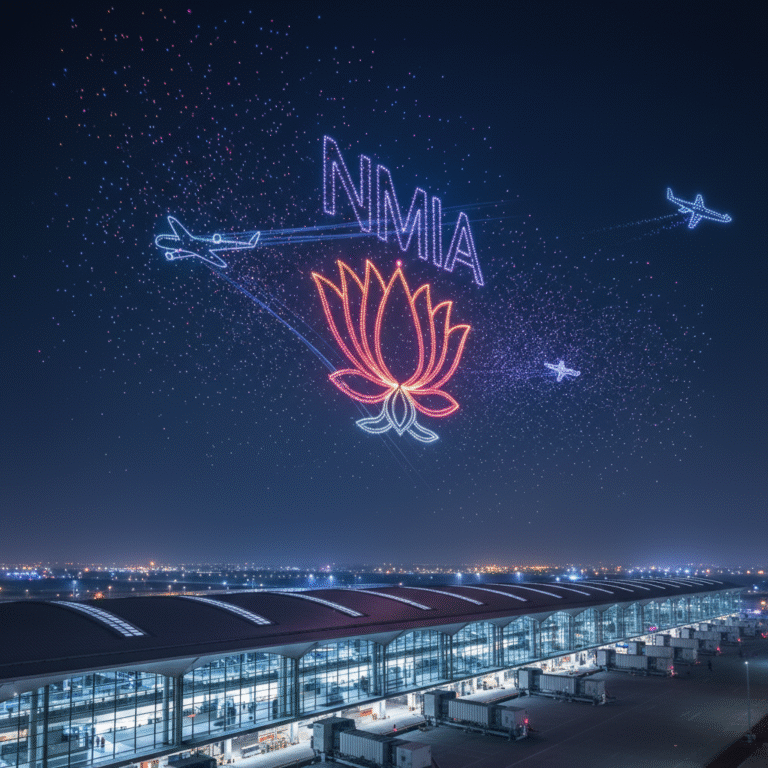 Navi Mumbai International Airport (NMIA) Grand Opening and Drone Show ...