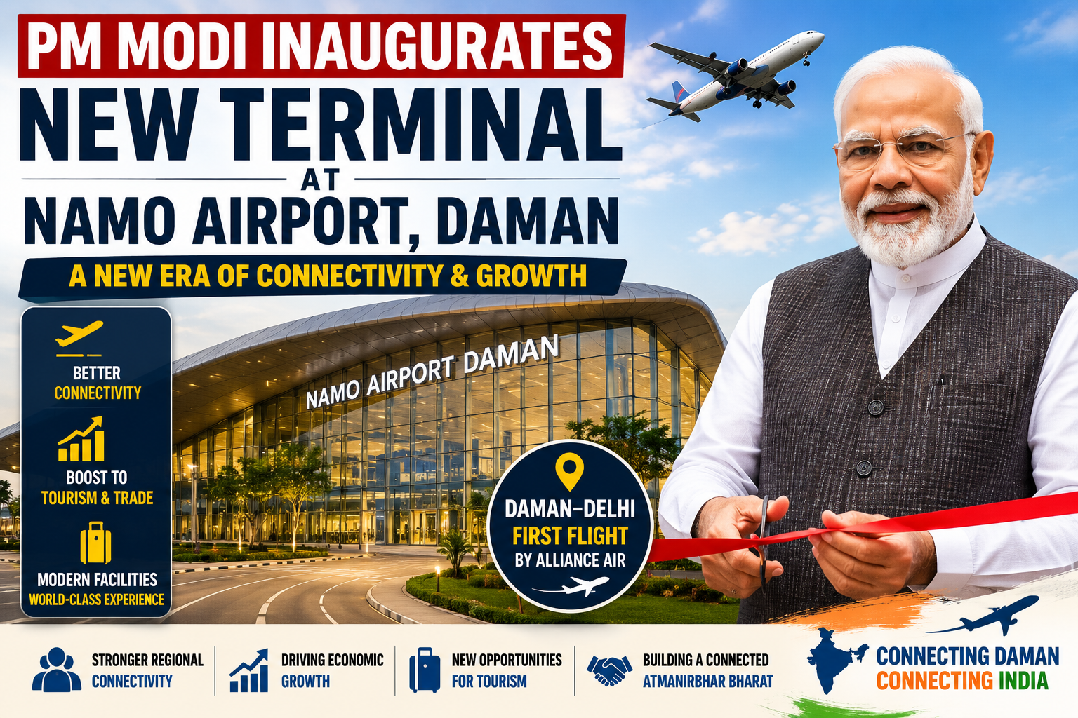 PM Modi Inaugurates New Terminal at NAMO Airport Daman: A New Chapter ...